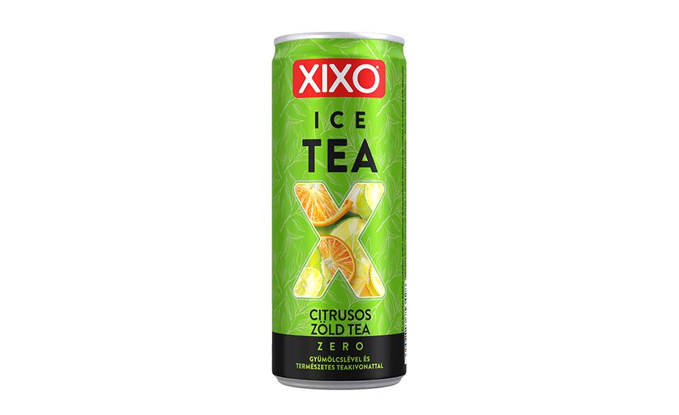 XIXO Citrusos ízű zöld tea Zero, édesítőszerekkel